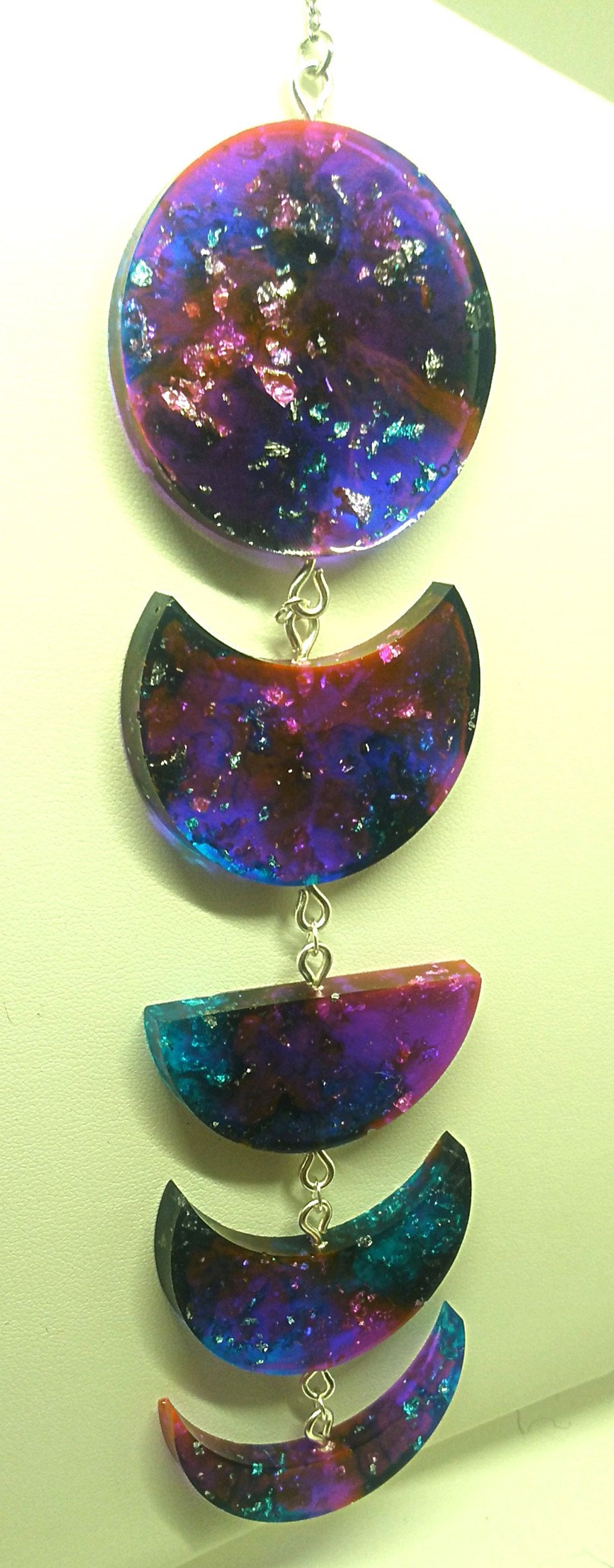 Galaxy Moon Phases Resin Hanging Decoration - Etsy