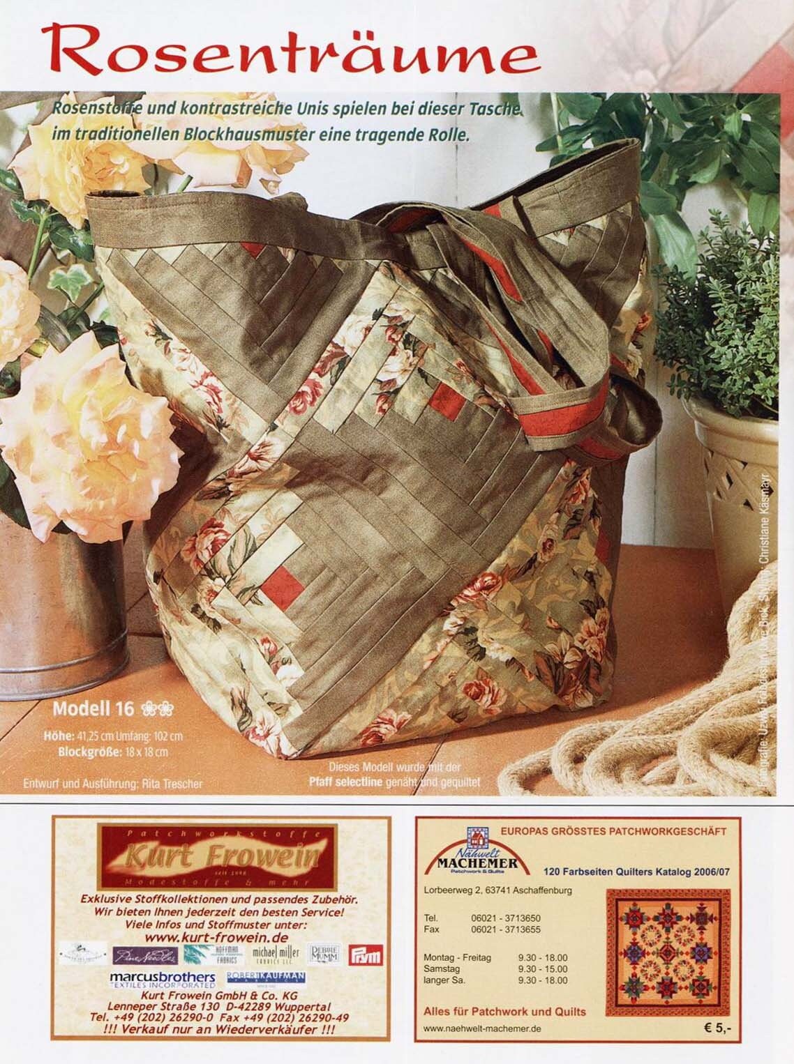 Patcwork Taschen Bags Patterns Instant Download PDF Magazine Sewing Bag ...