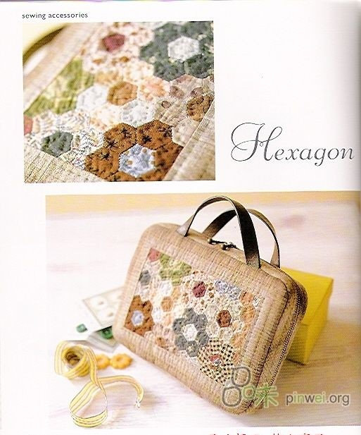 Tiny Patchwork PDF Instant Download Sewing Magazine Quilted Bags Purses Yo Yo Basket Makeup ...