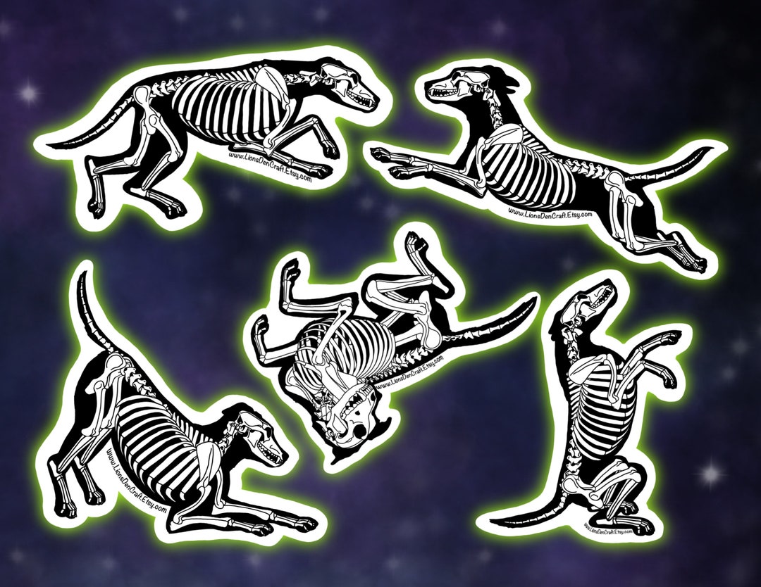 Skeleton Dogs Sticker Pack - Etsy