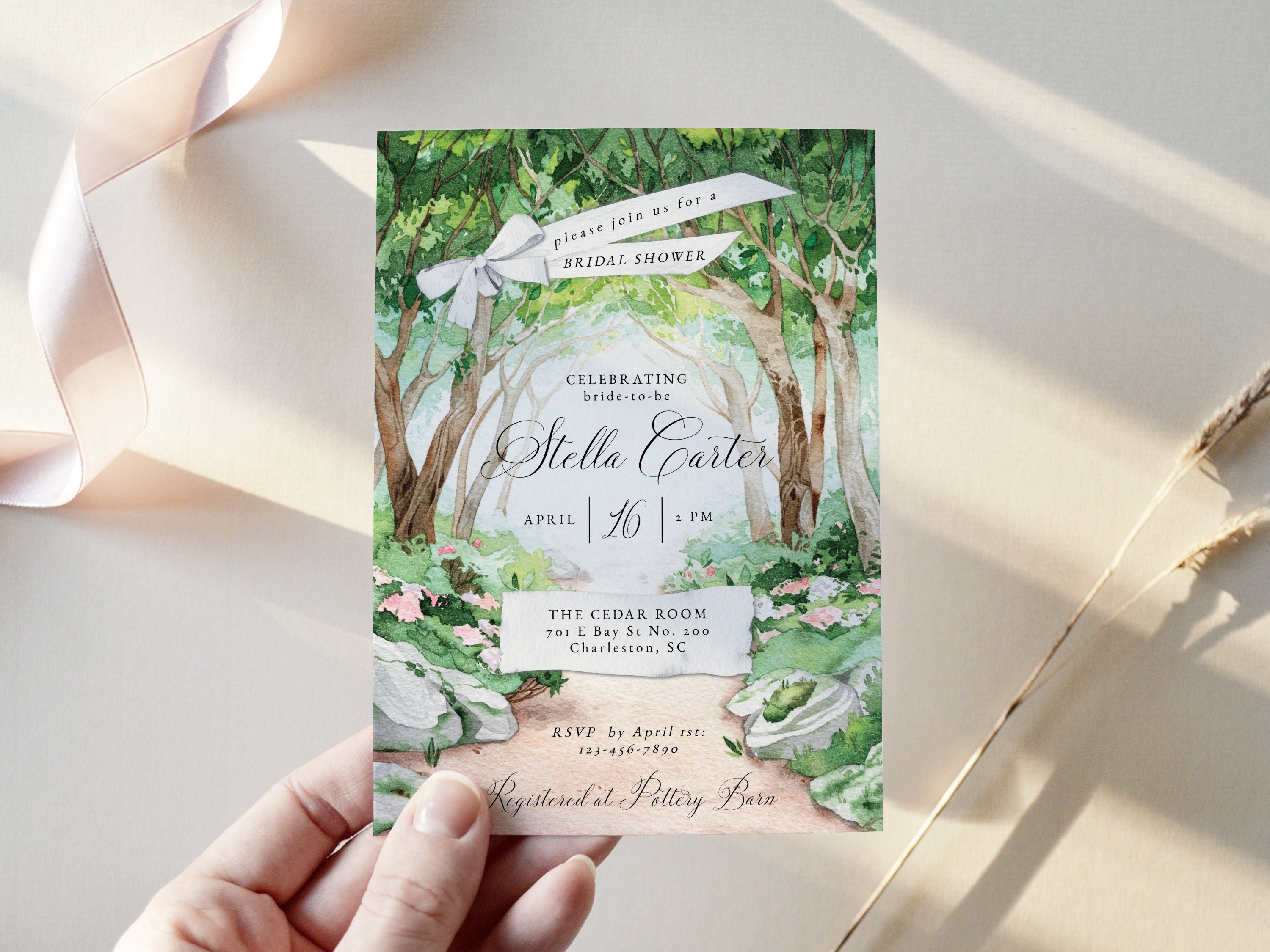 Editable Enchanted Forest Bridal Shower Invitation Printable | Etsy