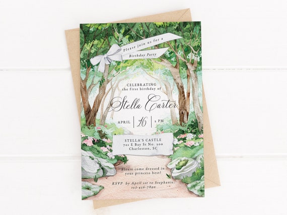 Enchanted Forest Editable Birthday Party Invitation Printable - Etsy