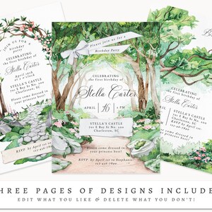 Enchanted Forest Editable Birthday Party Invitation, Printable Secret ...