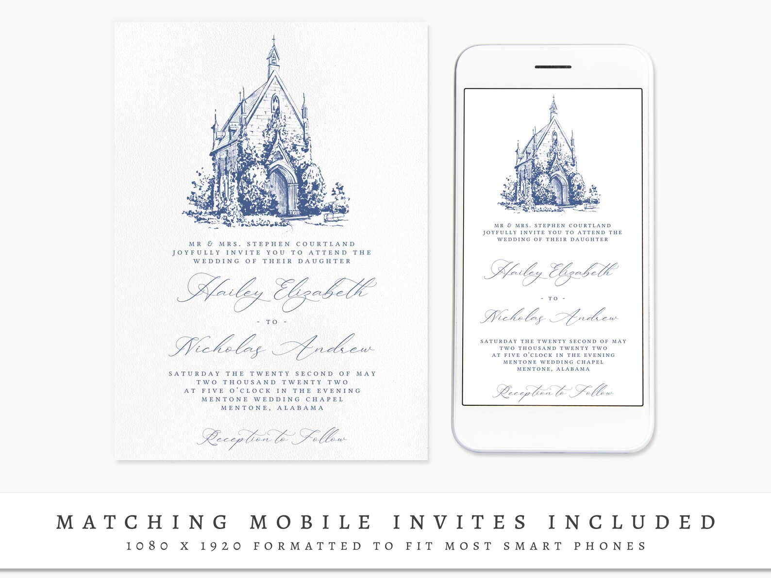 Editable Church Wedding Invitation Printable Chapel Invite - Etsy UK