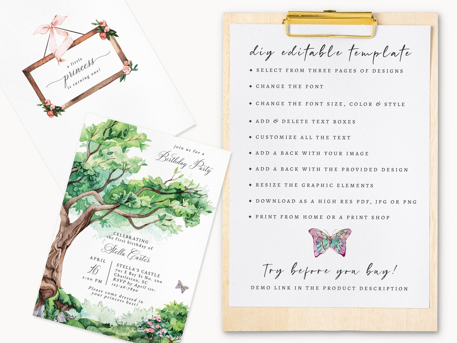 Enchanted Forest Editable Birthday Party Invitation Printable - Etsy