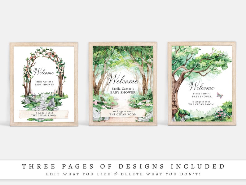 Enchanted Forest Editable Welcome Sign, Printable Secret Garden Party ...