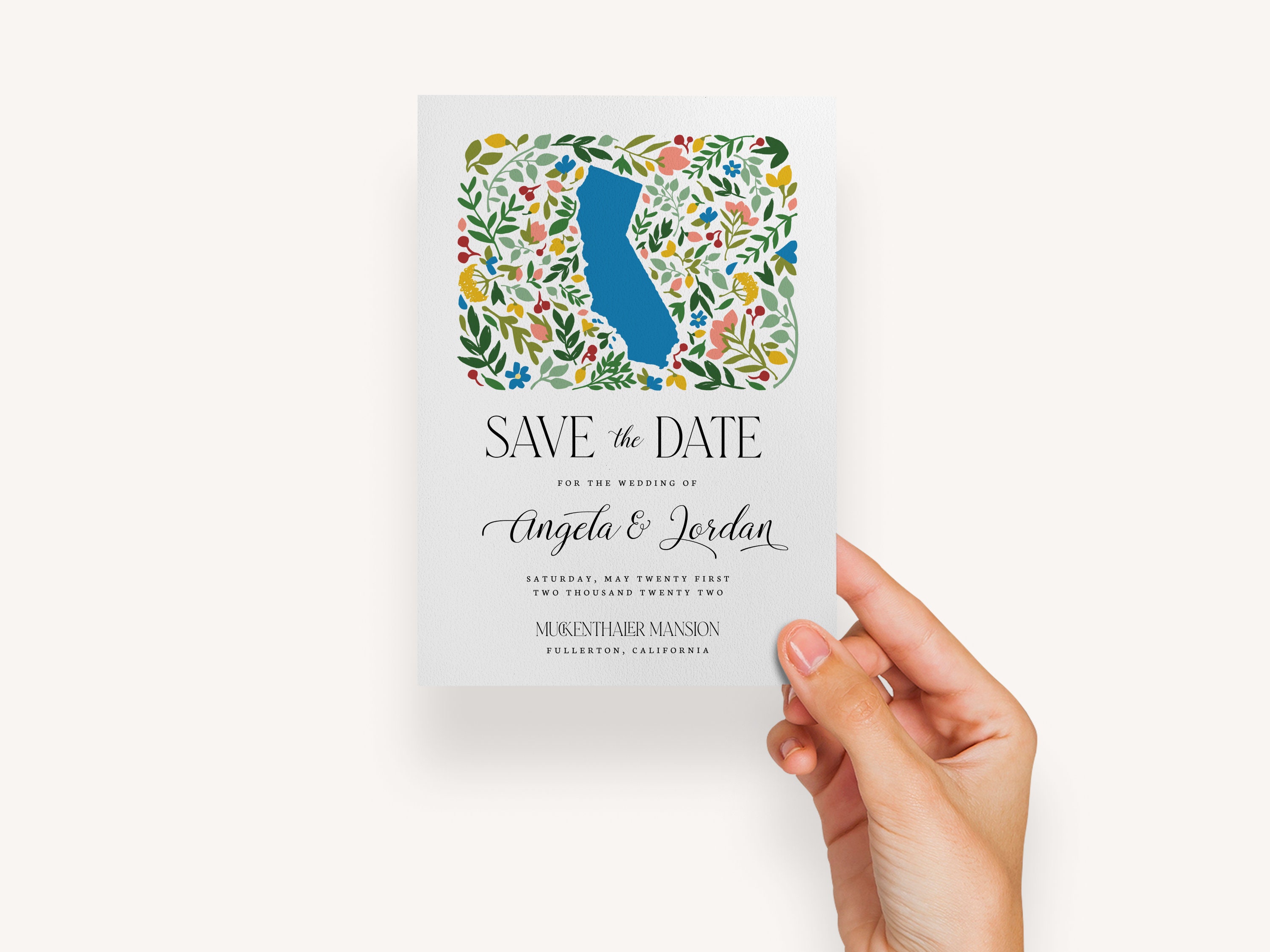 Editable Floral California Save the Date Wedding Invitation - Etsy