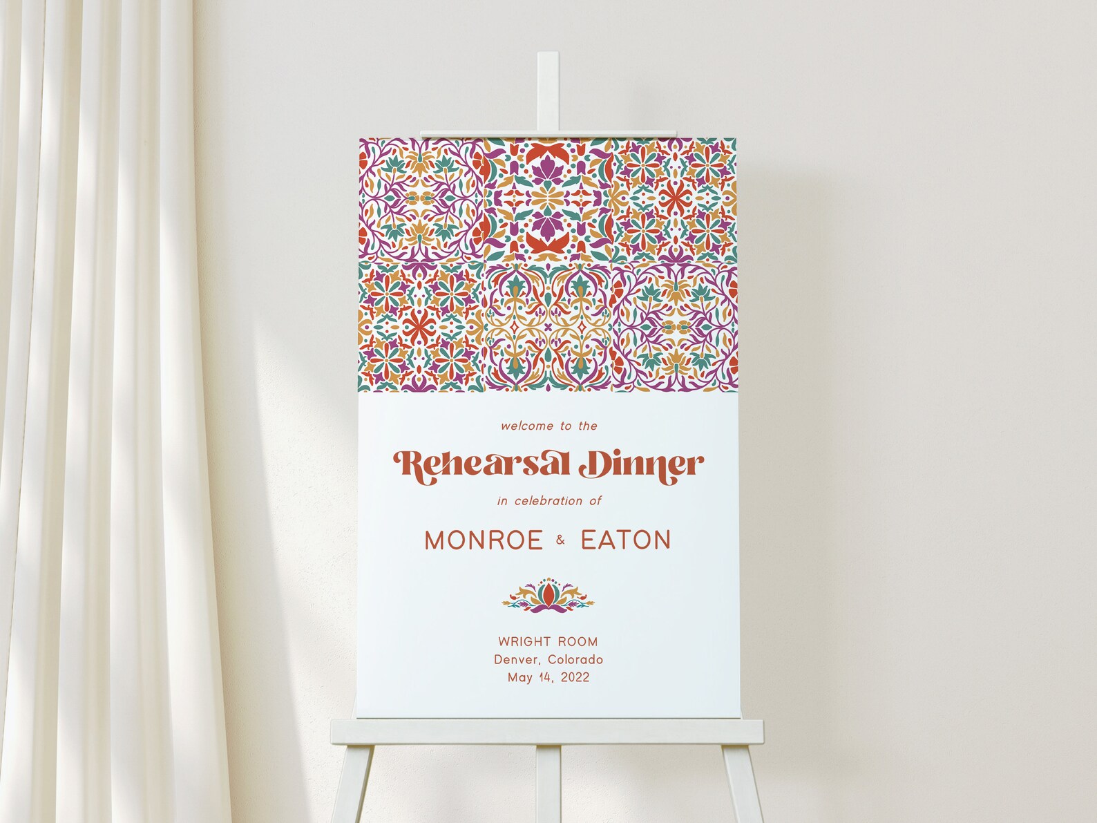 Spanish Tiles Editable Welcome Poster DIY Printable Talavera - Etsy