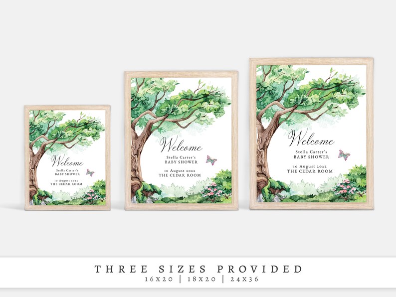 Enchanted Forest Editable Welcome Sign, Printable Secret Garden Party ...