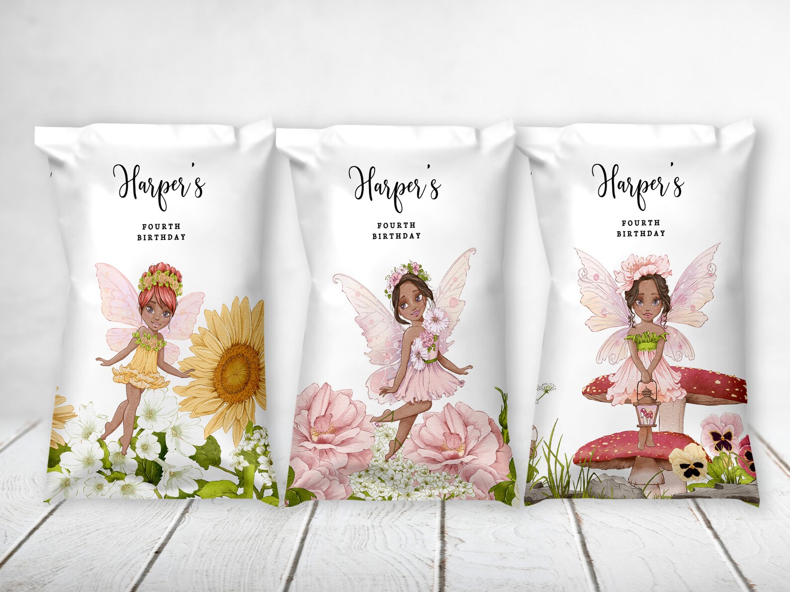 Editable Fairy Princess Chip Bag Wrapper Flutter and Twirl - Etsy