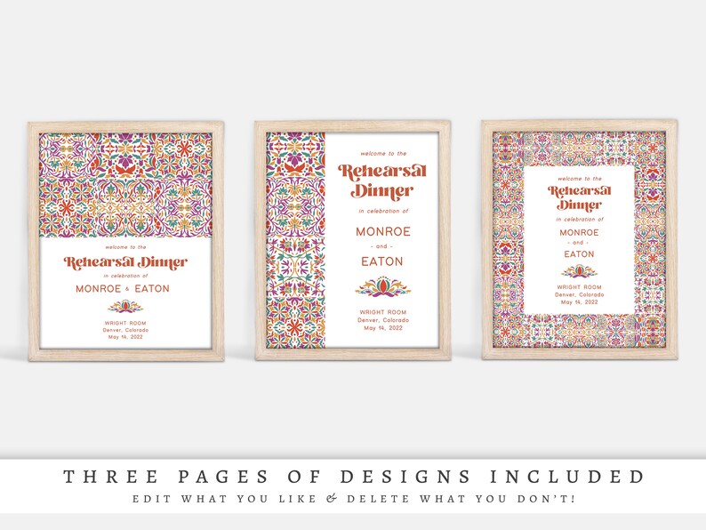 Spanish Tiles Editable Welcome Poster DIY Printable Talavera - Etsy