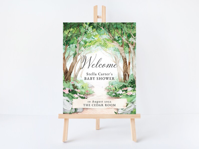 Enchanted Forest Editable Welcome Sign, Printable Secret Garden Party ...