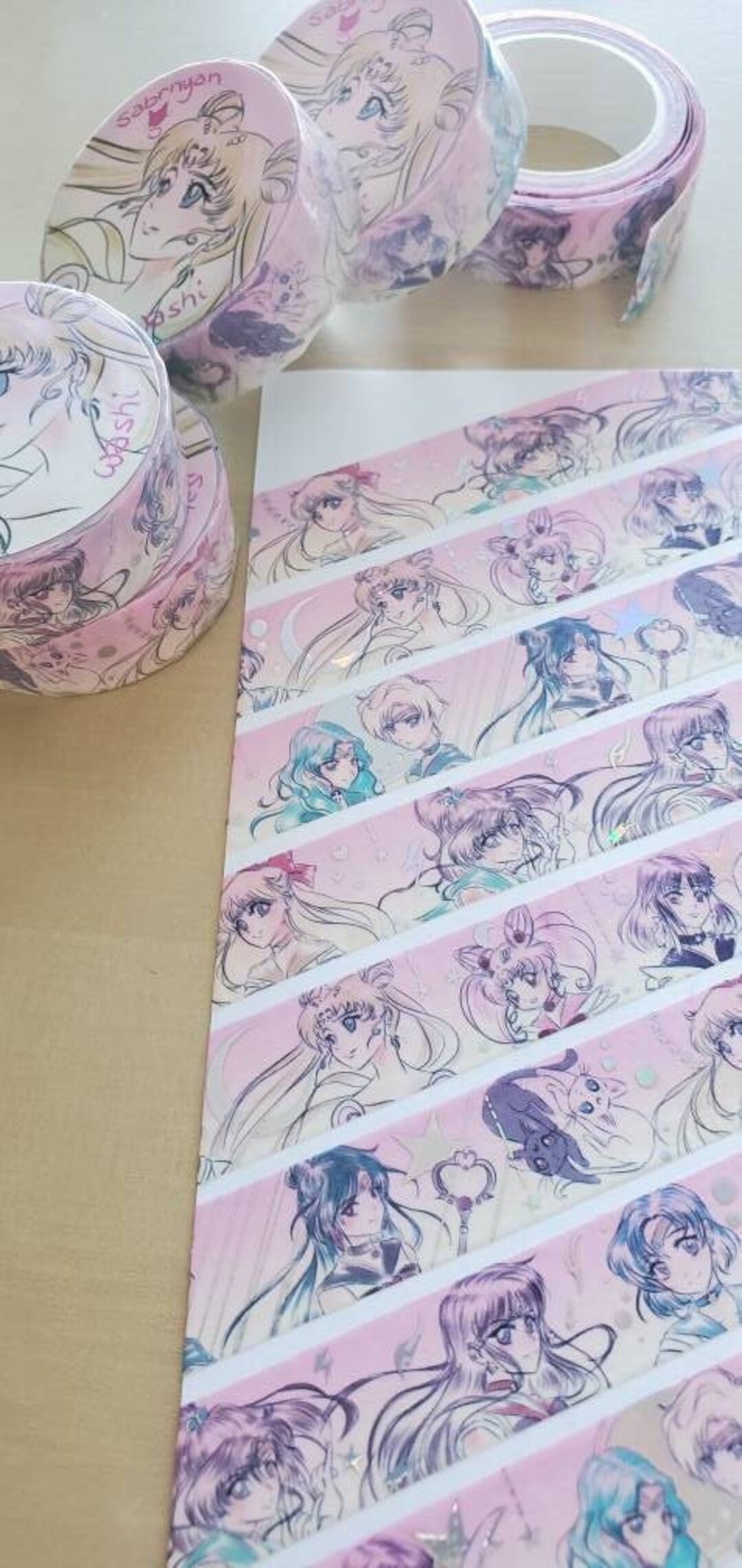 Raised Holographic Foil Washi Tape 90's Anime - Etsy