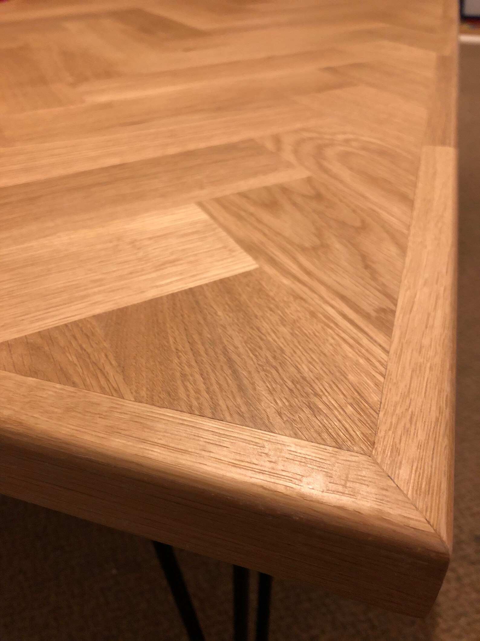 Herringbone Solid Oak Parquet Dining Table - Etsy