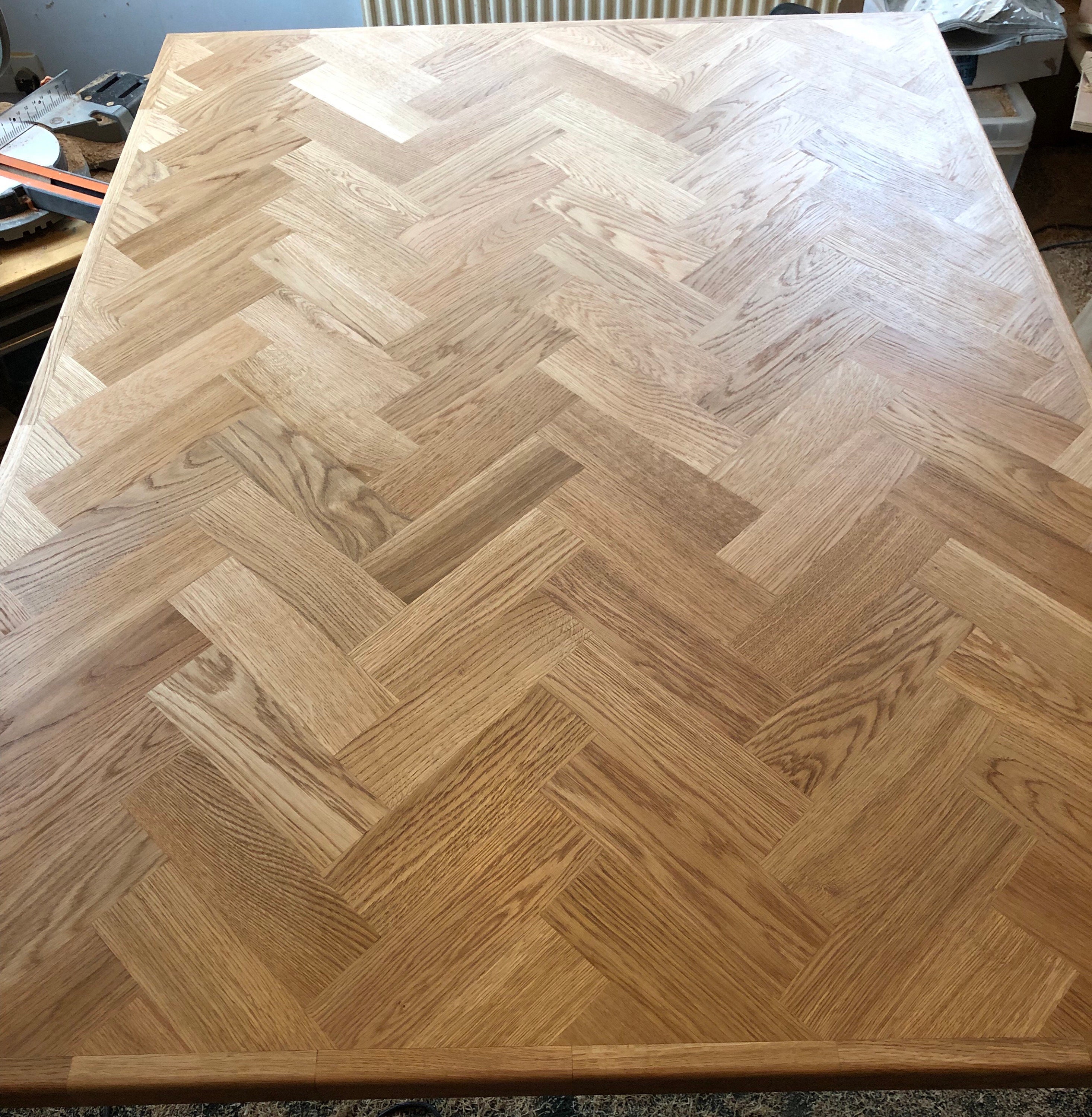 Herringbone Solid Oak Parquet Dining Table | Etsy