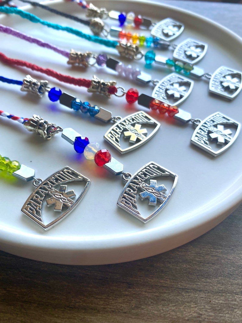Paramedic Crystal Star of Life Car Mirror Dangle, Handmade, Czech Glass ...