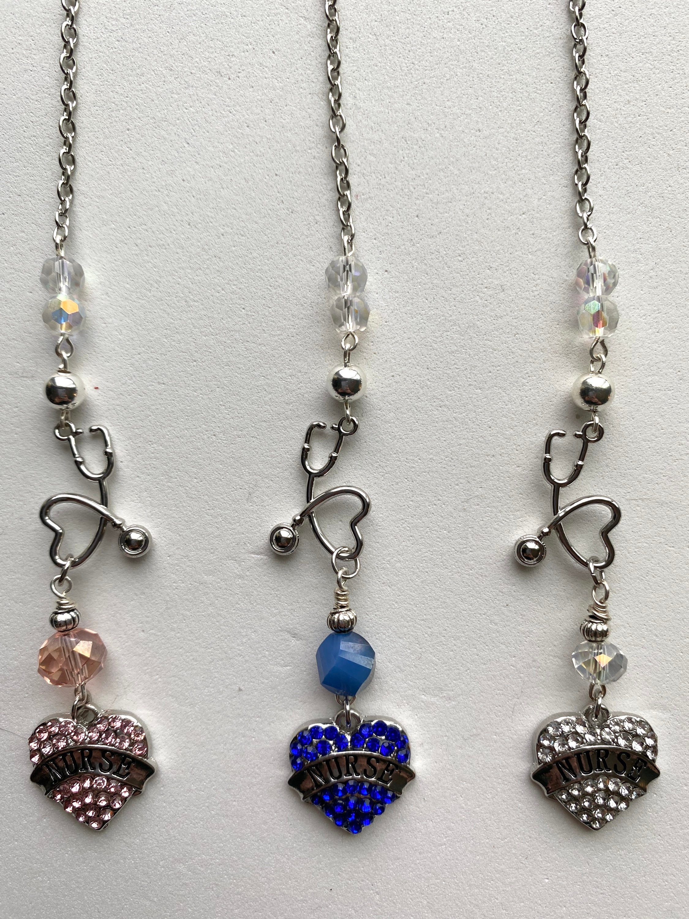 Czech Glass Crystal Nurse Car Mirror Dangle, Stethoscope Charm - Etsy