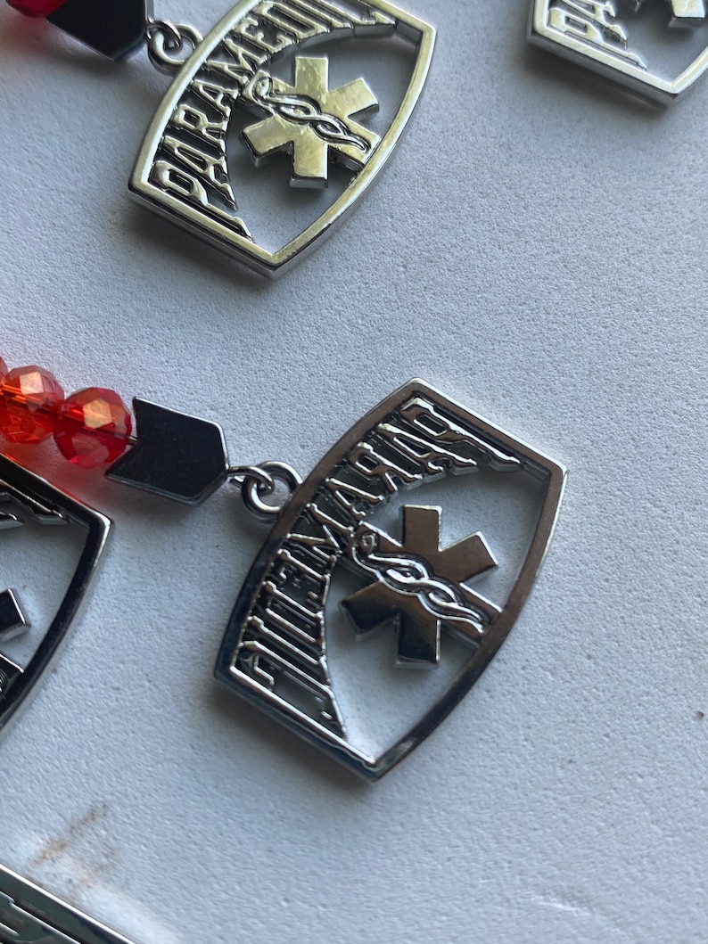 Paramedic Crystal Star of Life Car Mirror Dangle Handmade - Etsy