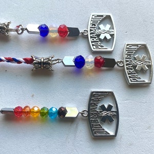 Paramedic Crystal Star of Life Car Mirror Dangle Handmade - Etsy