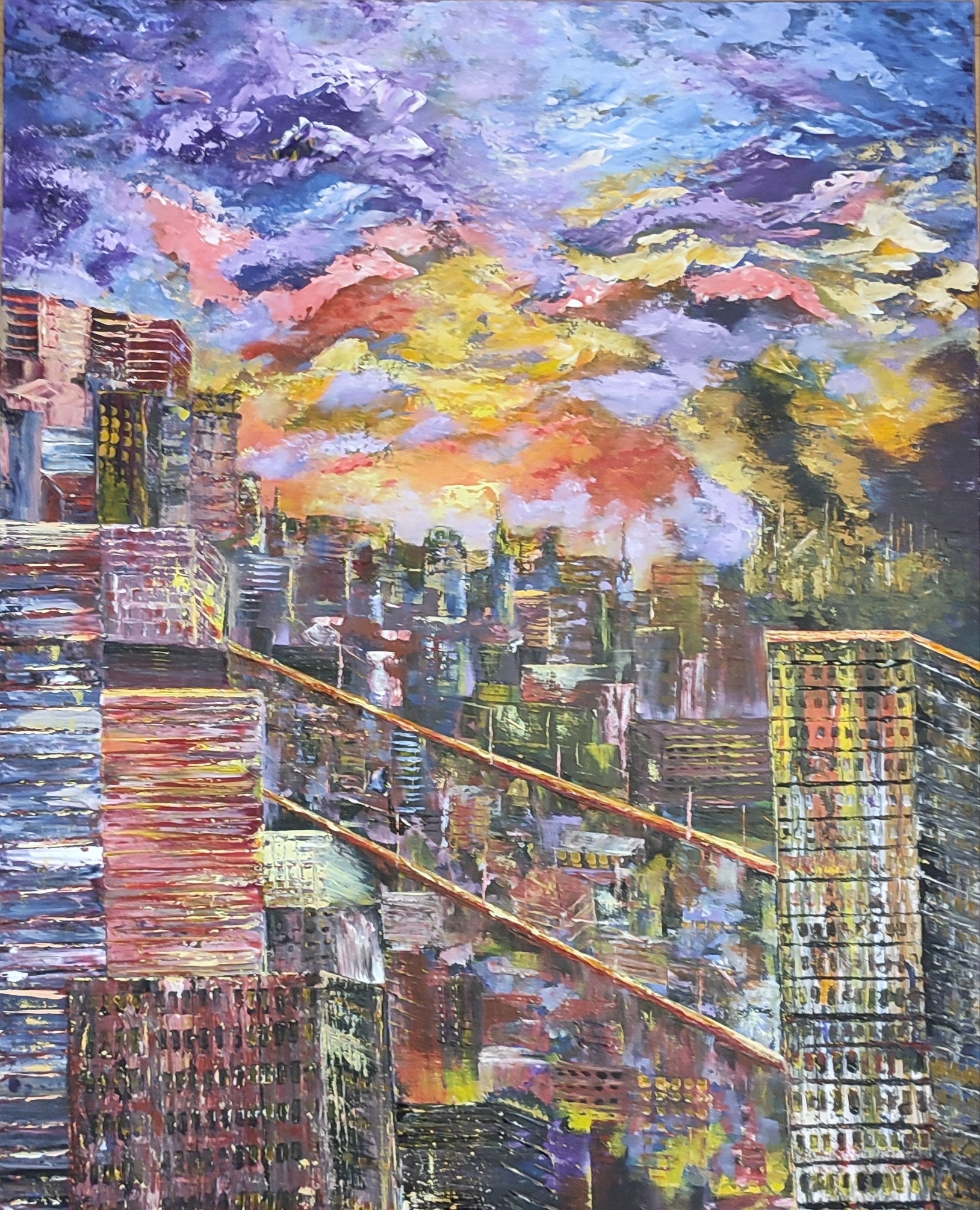 Parallel Road. Large Abstract Painting on Canvas. Acrylic Oil - Etsy