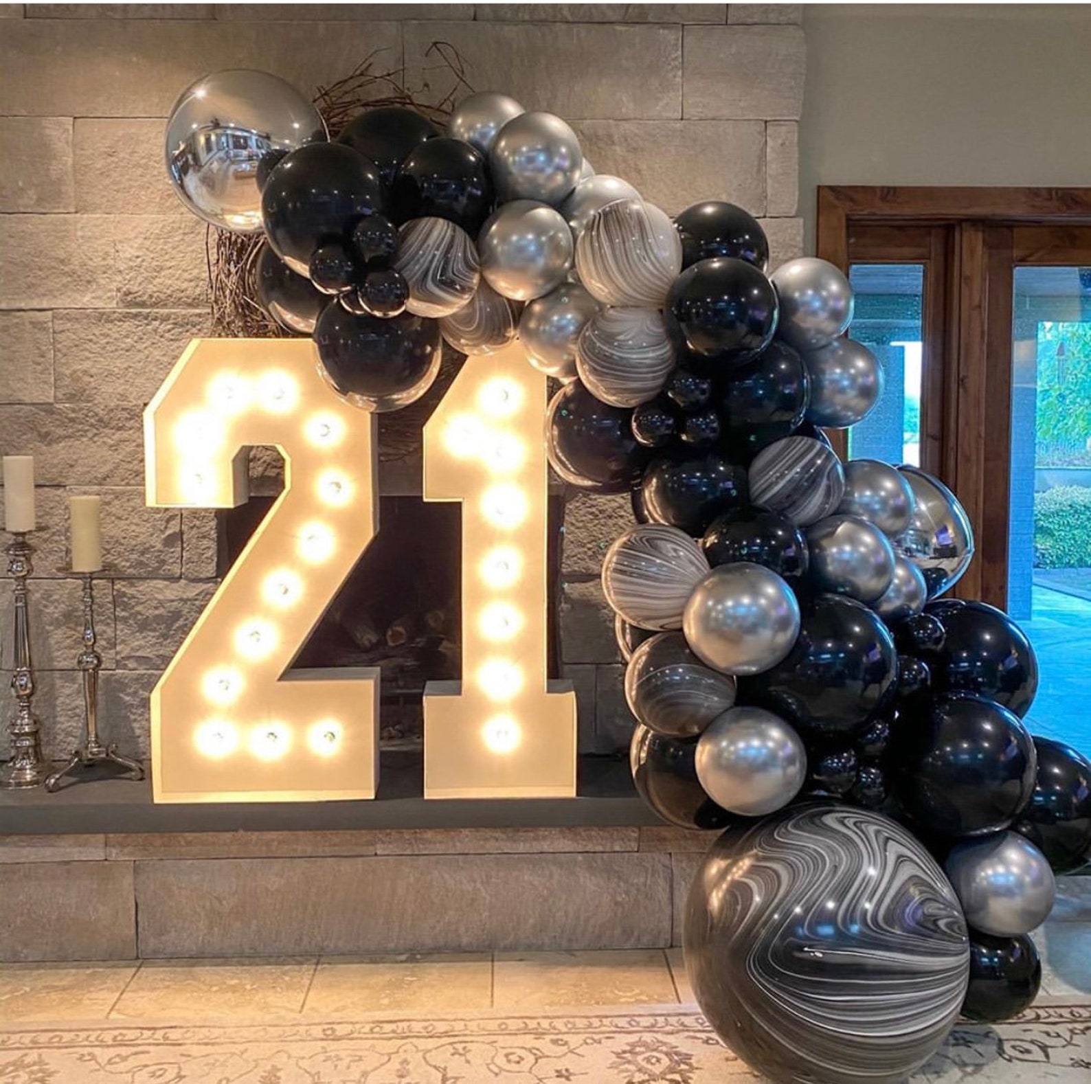 UK Only LIGHT UP Numbers and Balloon Displays for Birthdays - Etsy