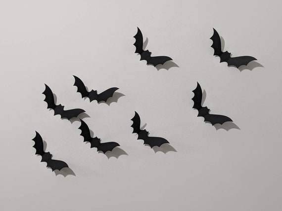 Black Bat Decorations Cardstock Bats Halloween Decor | Etsy