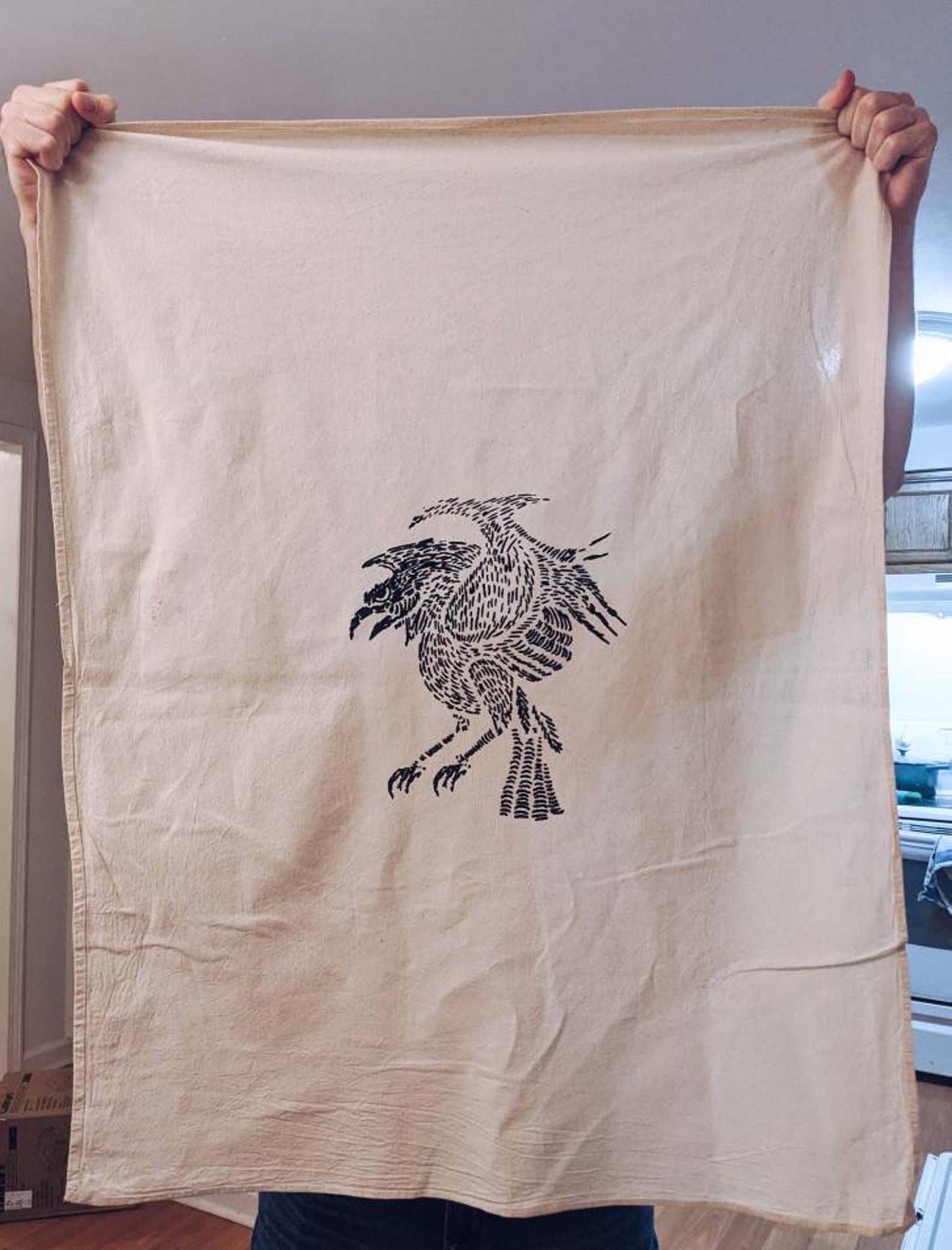 Crow Kitchen Towel Crow Dishtowel Crow Hand Towel Black - Etsy