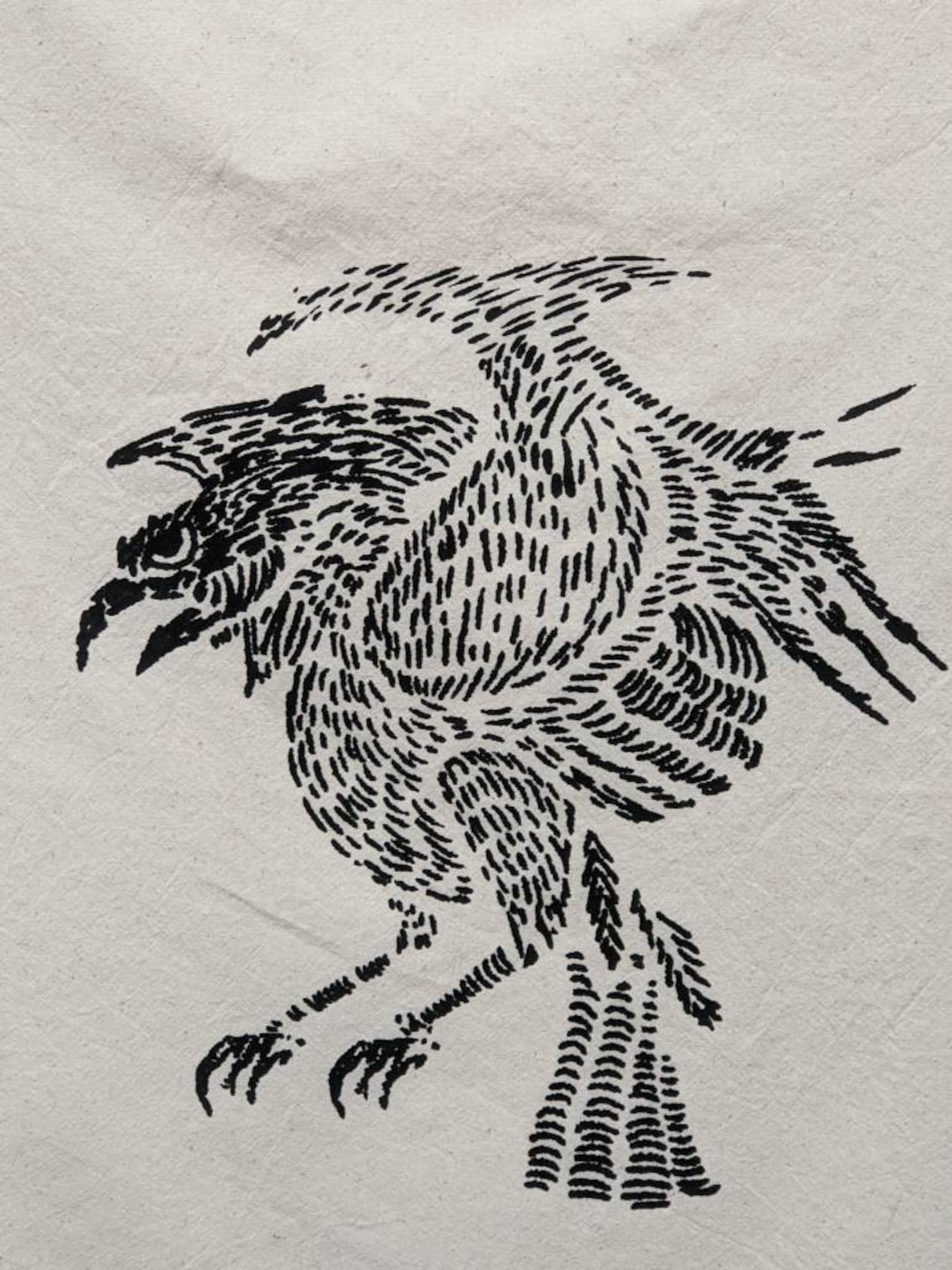 Crow Kitchen Towel Crow Dishtowel Crow Hand Towel Black - Etsy