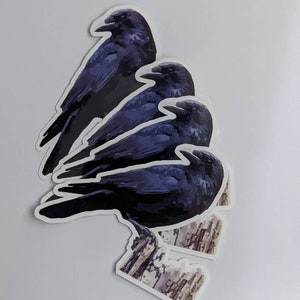 Waterproof Vinyl Crow Sticker | Laptop Sticker | Cottagecore ...