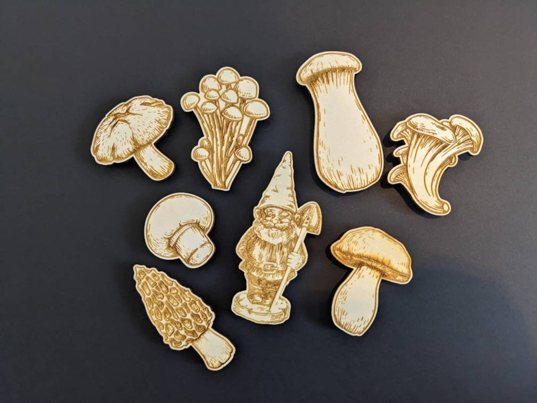 Wooden Mushroom Magnets | Gnome Magnet | Set | Strong Magnets ...