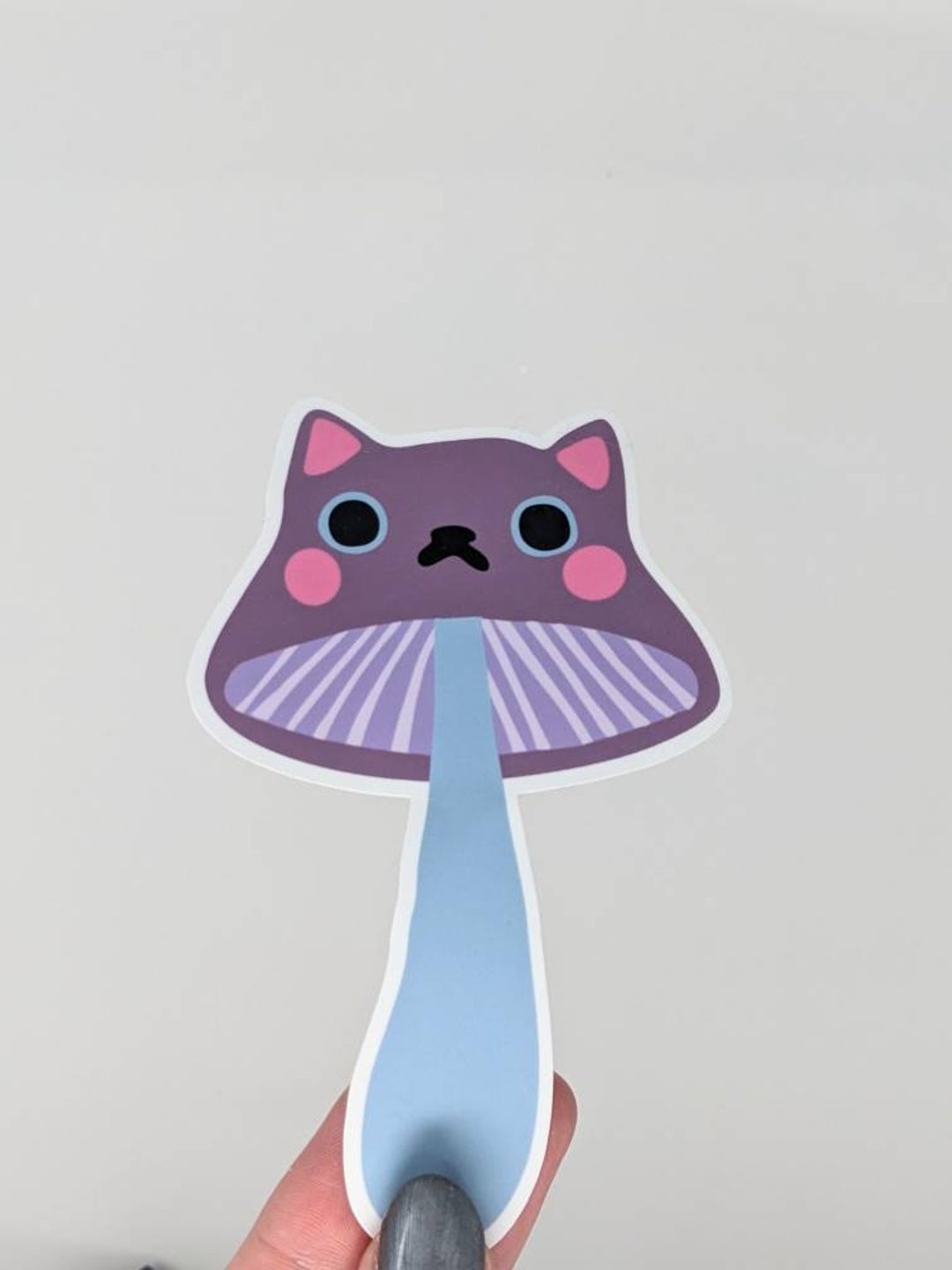 Mushroom Cat Sticker | Large Sticker | Pink | Waterproof Sticker | Gift ...