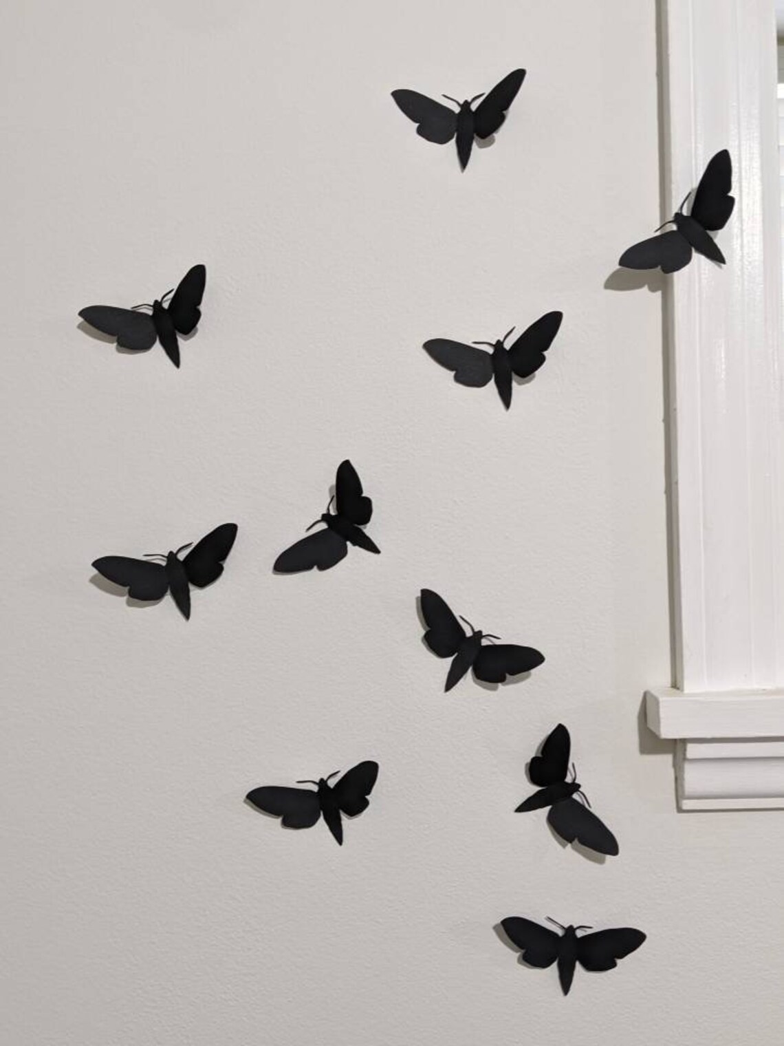 Black Moth Decorations Paper Moths Halloween Decor Craft | Etsy