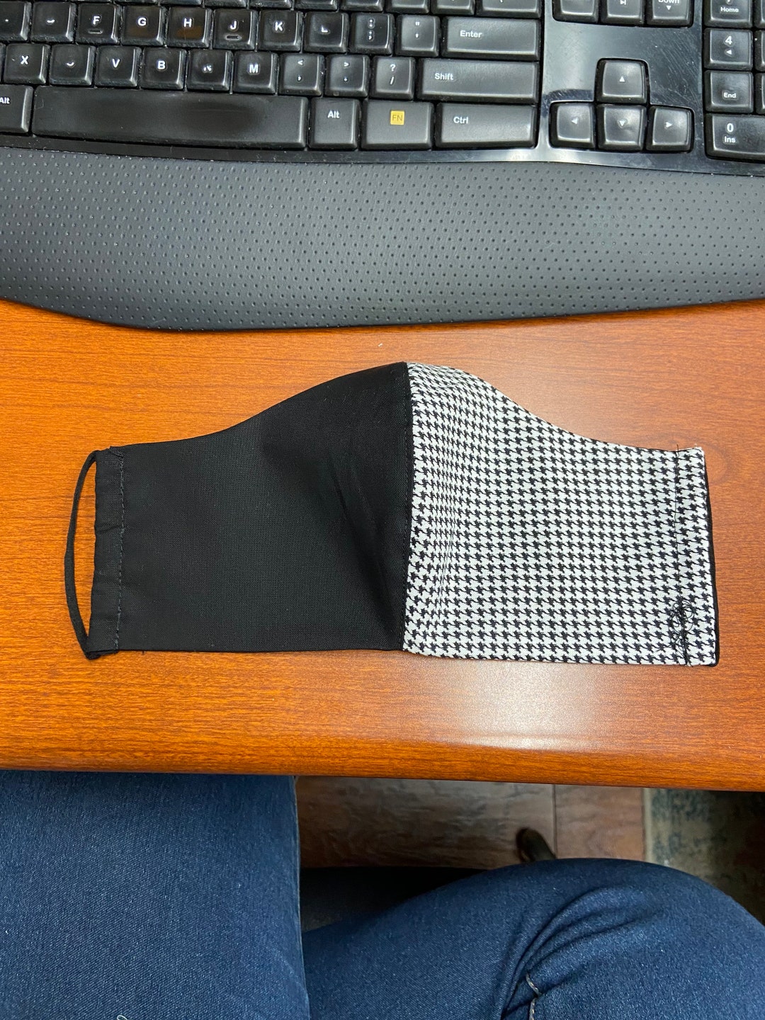 Black and White Split Mask - Etsy