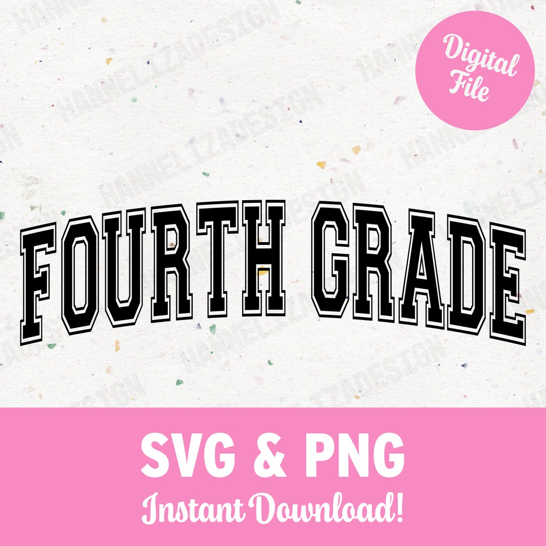 Fourth Grade Teacher Varsity Tee SVG Cricut Design College Style ...