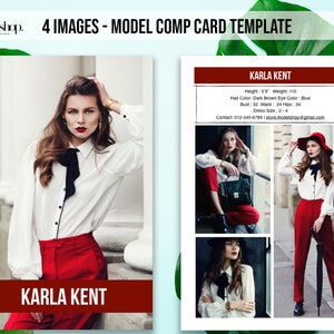 Modeling Comp Card 4 Image Model Comp Card Template Actor - Etsy