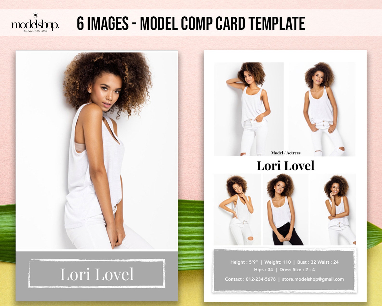 Modeling Comp Card Template Modeling Comp Card Template