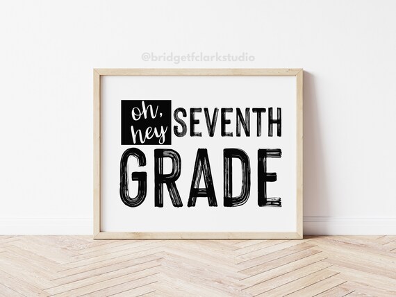 First Day of Seventh Grade Sign Back to School Printable - Etsy
