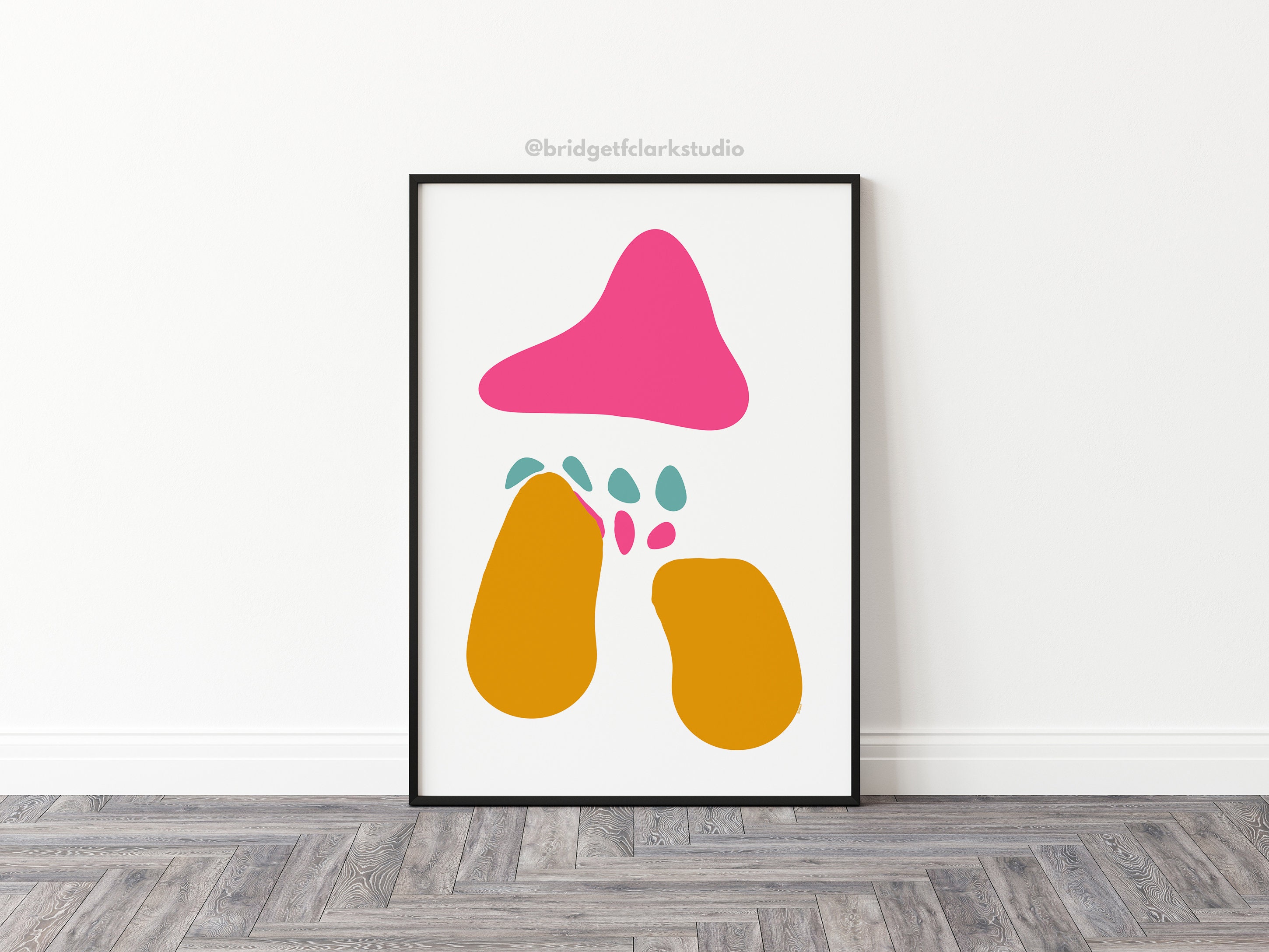 Ausgeschnittene Kunst, bunte abstrakte Kunstdruck, Mid Century moderne druckbare Wandkunst ...