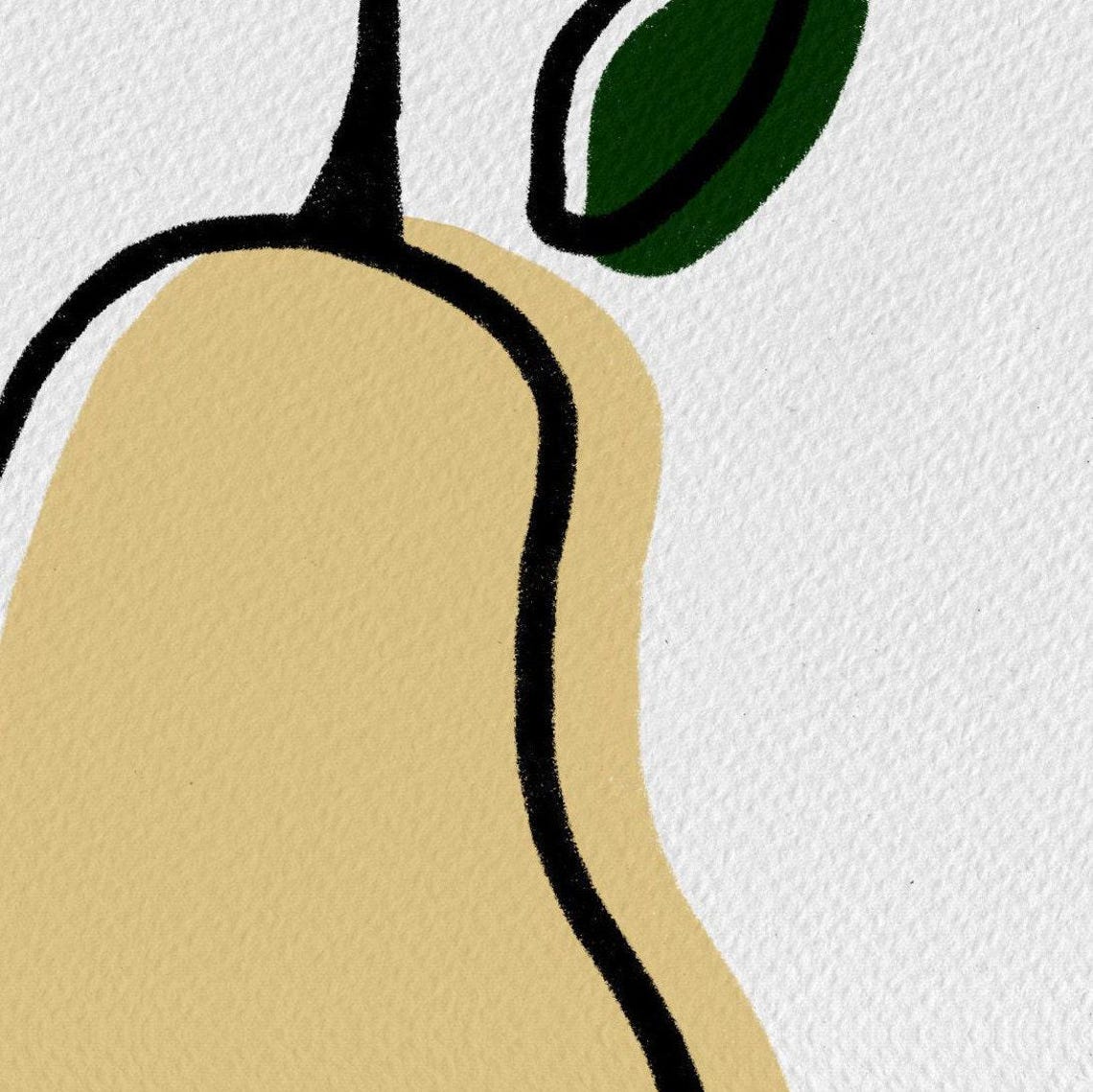 Pear Art Print, Printable Wall Art, Mid Century Modern Wall Art ...