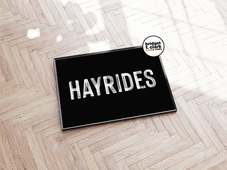 Hayride Sign Printable Wall Art, Halloween Typographic Poster, Fall ...