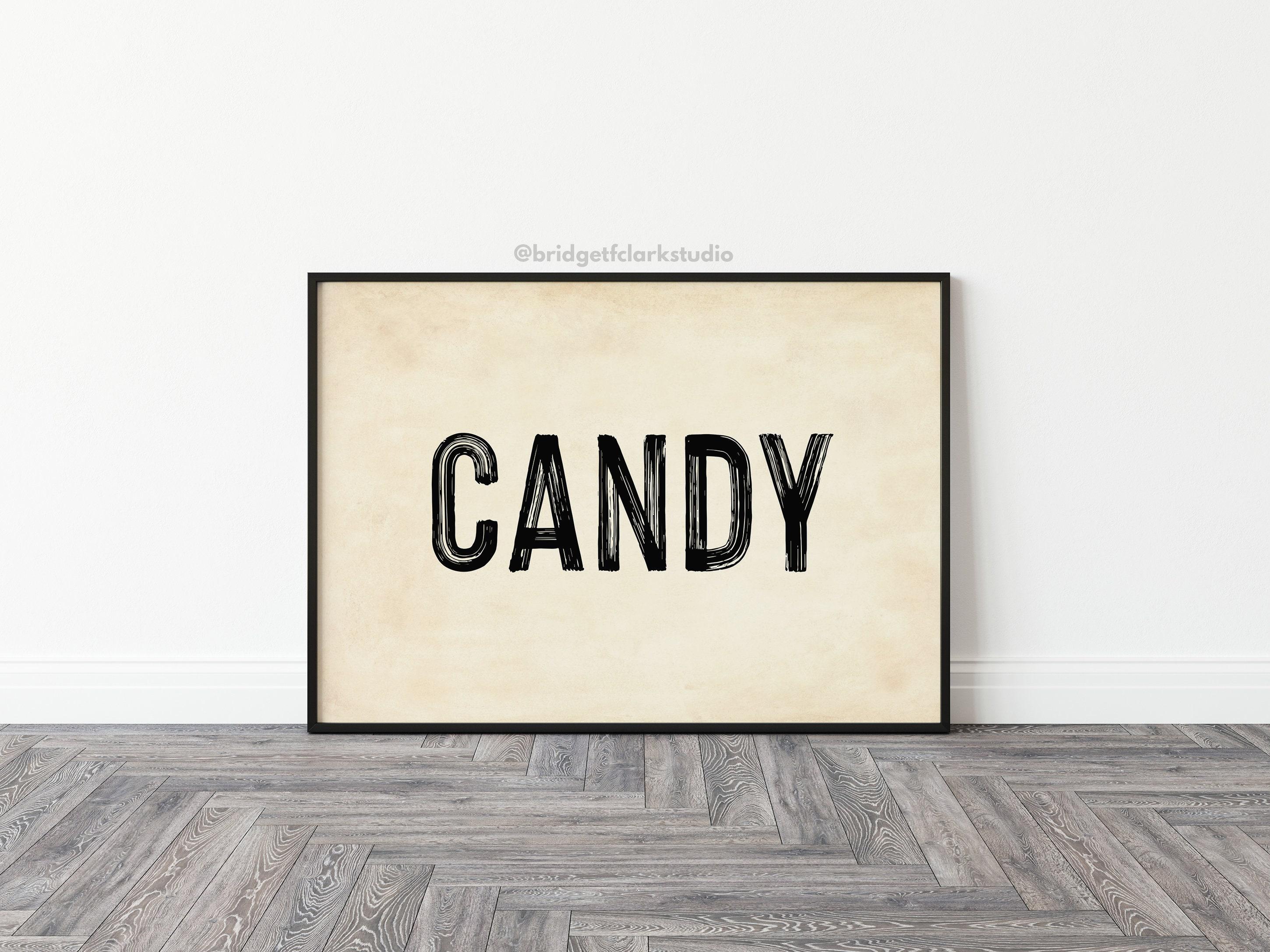 Candy Print, Vintage Halloween Printable Wall Art, Halloween Party ...