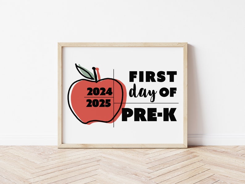 First Day of Pre-k Sign, Back to School Printable, Start of School Sign ...
