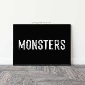 Monsters Prints, Printable Wall Art, Halloween Decor, Halloween Printable Artwork, Halloween Art ...
