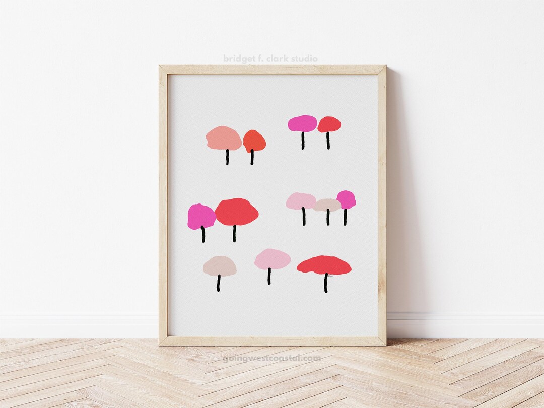 Retro Art, Tree Artwork, Modern Wall Art, 60s Decor, Wall Art Printable ...