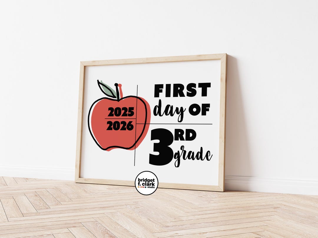 First Day of School Sign, 3rd Grade, Back to School Sign Printable ...