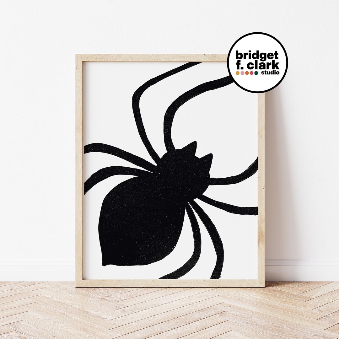 Spider Printable, Big Spider Wall Art, Modern Halloween Printable Wall ...
