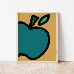 Apple Art Print Pop Art Classroom Posters Mid Century | Etsy