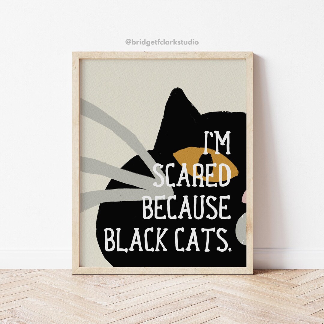 Black Cat Print, Halloween Printable Wall Art, Halloween Printable ...