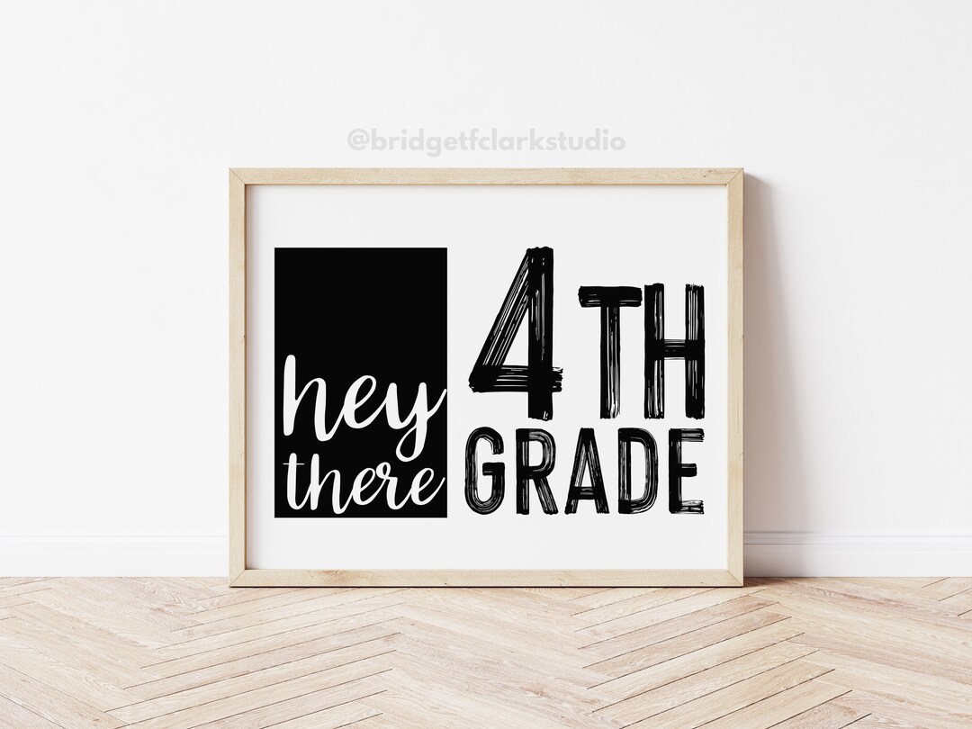 First Day of Fourth Grade Sign, Back to School Printable, Start of ...