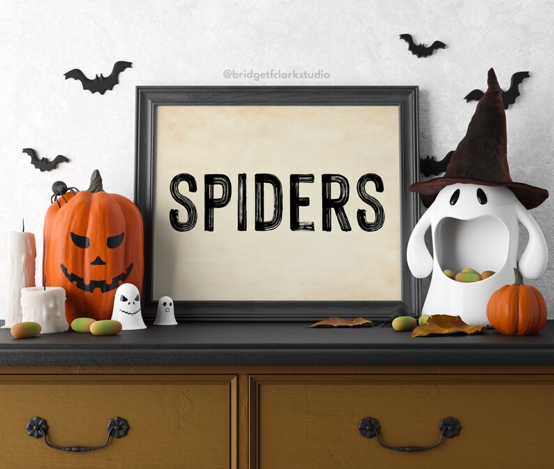 Spider Wall Art, Spider Printable Artwork, Vintage Halloween Printable ...